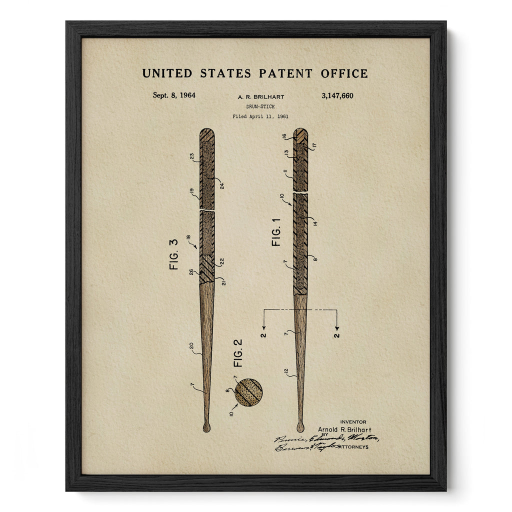 TIMELESS PATENTS - DRUMSTICKS PRINT – Rock & Roll Hall of Fame Museum Store