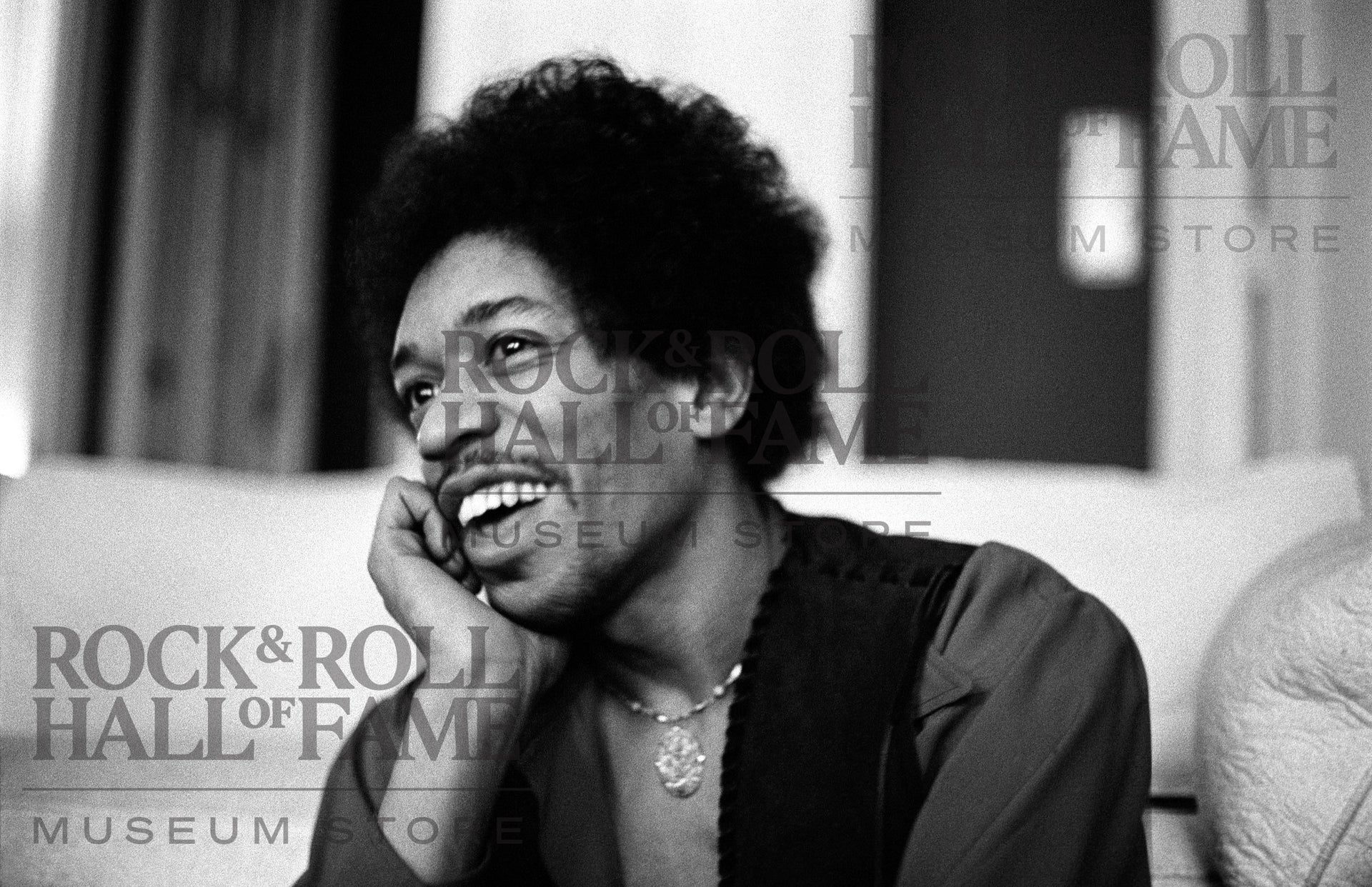 JIMI HENDRIX – SMILING - 1970 – Rock & Roll Hall of Fame Museum Store