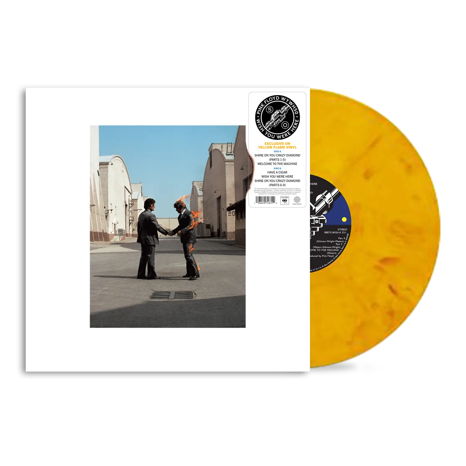 PINK FLOYD - WISH YOU WERE HERE - YELLOW FLAME COLOR - VINYL LP – Rock ...