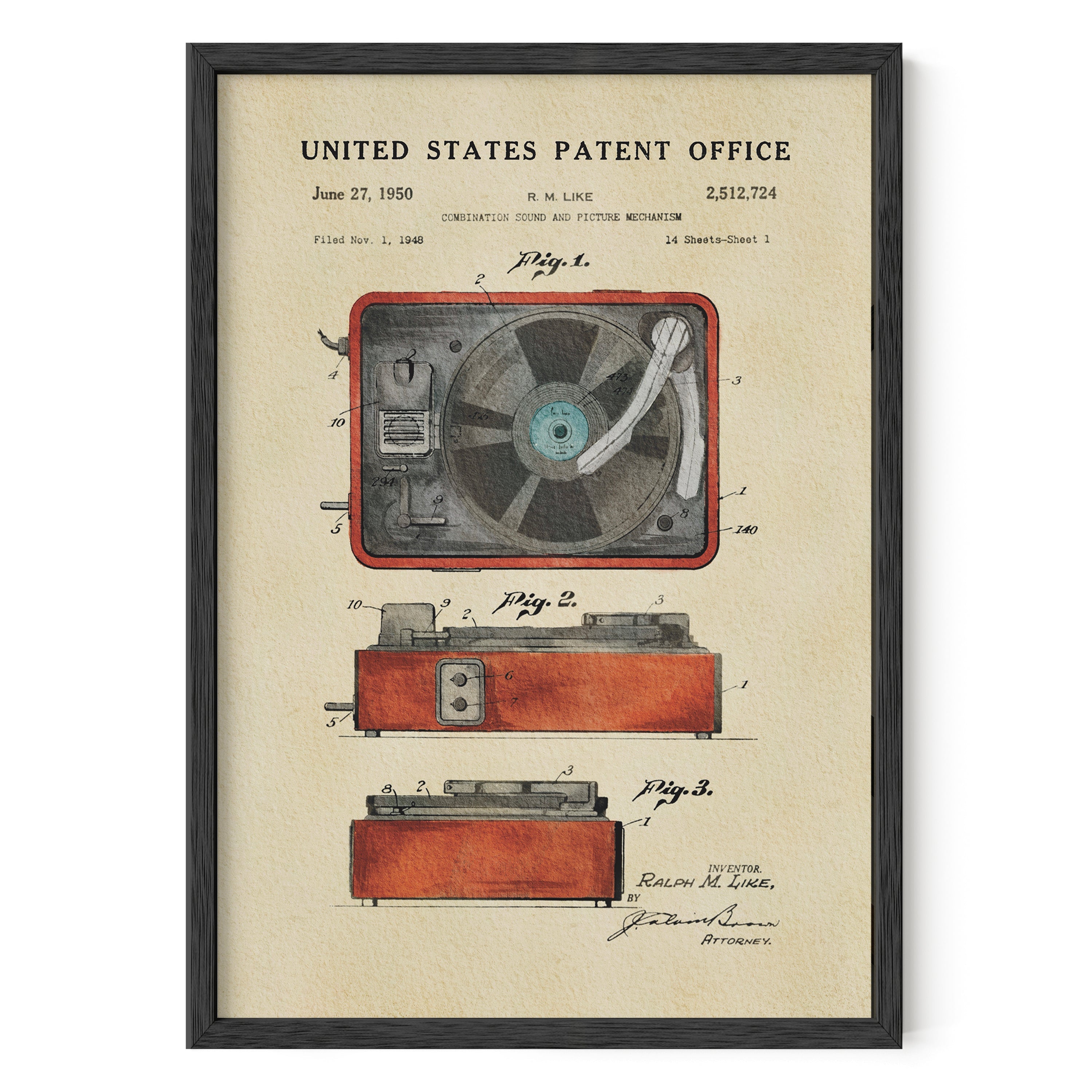TIMELESS PATENTS - RED RECORD PLAYER PRINT – Rock & Roll Hall of Fame ...