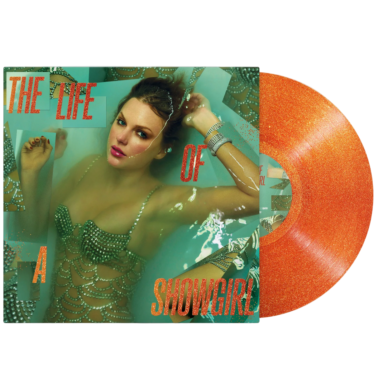 TAYLOR SWIFT - THE LIFE OF A SHOWGIRL - ORANGE GLITTER - VINYL LP ...